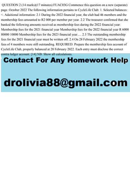 Question 2 14 Marks17 Minutes Fuac03g Commence This Question On Apdf