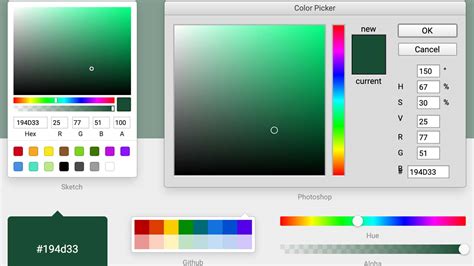 React Color Pickers From Sketch Photoshop Chrome Github Twitter
