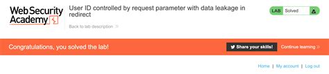 Portswiggers User Id Controlled By Request Parameter With Data