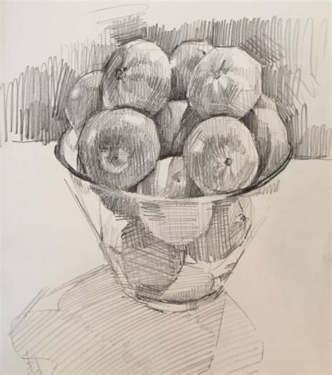 Натюрморт карандашом фрукты 79 фото