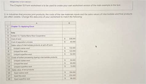 Solved Please Respond With Excel Formals Not Just Numbers