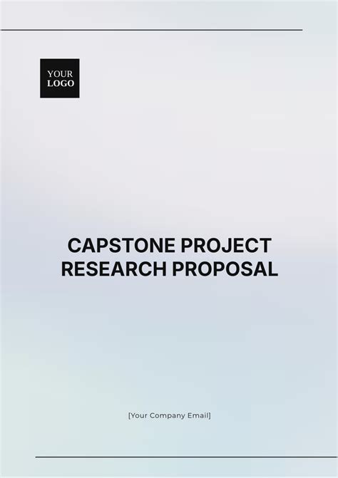 Free Capstone Project Research Proposal Template To Edit Online