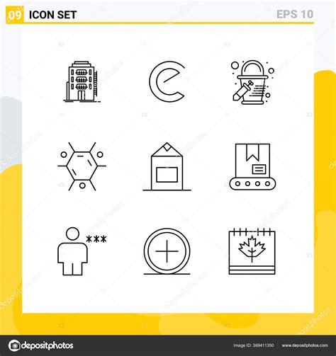 User Interface Pack Basic Outlines Yogurt Milk Crypto Currency Science Stock Vector By ©flatart