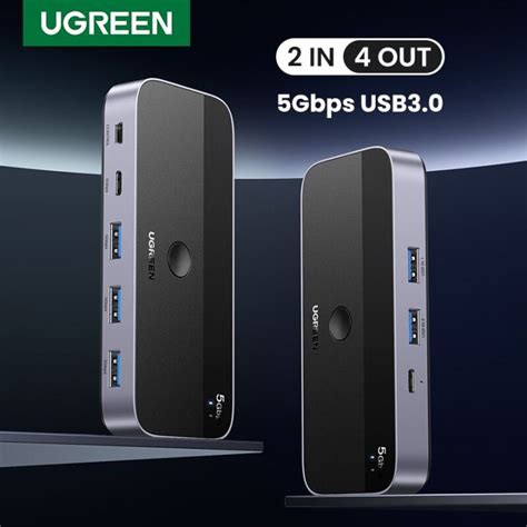 Ugreen Usb Kvm Switch Usb 3 0 Switcher Kvm Switch For Pc Keyboard Mouse Printer 2 Pcs Sharing 4