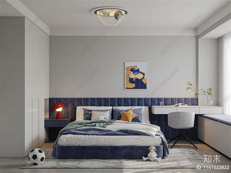 现代男孩房su模型下载【id 1161022822】 知末su模型网