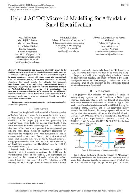 Pdf Hybrid Acdc Microgrid Modelling For Affordable Rural Electrification