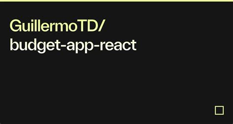 Guillermotdbudget App React Codesandbox