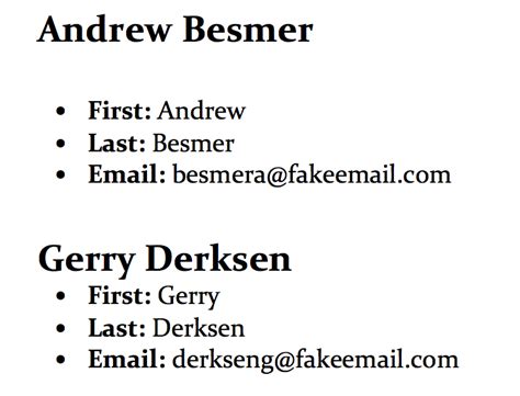 如何使用foreach循环来回显php中的数组中的名字，姓氏和电子邮件地址对象以及htmlphp Csdn问答