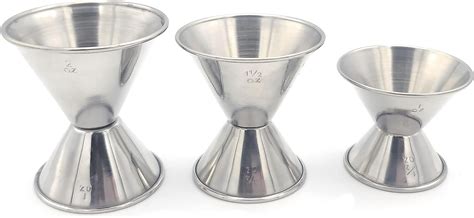 Stainless Steel Double Jiggers 1 And 2 Oz 3 4 And 1 1 2 Oz 1 2 And 1 Oz Bar