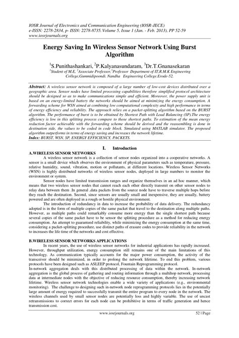 pdf energy saving in wireless sensor network using burst algorithm