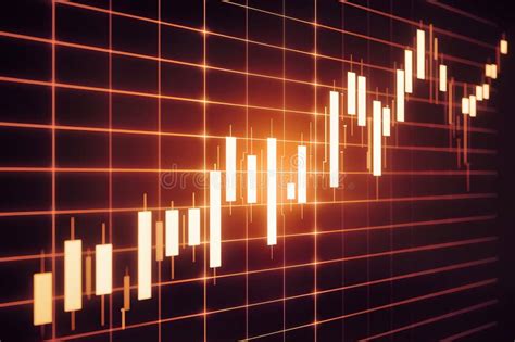 Stock Market Graph Dynamic Financial Trends In Glowing Orange Stock