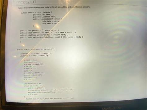Solved Clo3 Trace The Following Java Code For Singly Linked