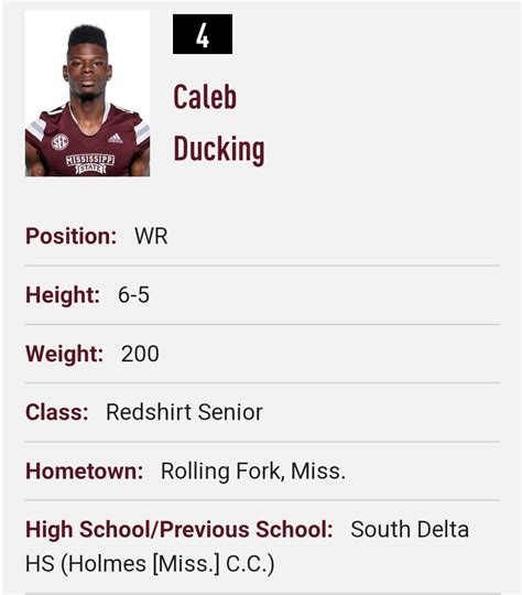 Farrellportal On Twitter Mississippi State Wr Caleb Ducking Entered