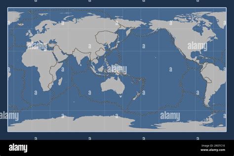 Shape Of The Caroline Tectonic Plate On The Solid Contour Map In The Patterson Cylindrical