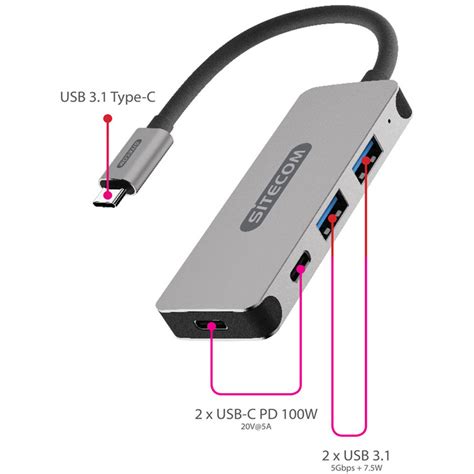 Sitecom Usb C Hub Cn X Usb X Usb C Port