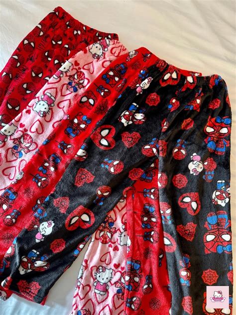 Hello Kitty X Spiderman Pajamas Hello Kitty Pants Cute Kawaii Sanrio