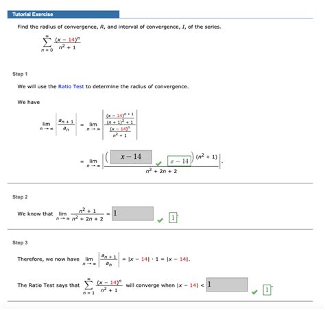 Solved Tutorial Exercise Find The Radius Of Convergence R