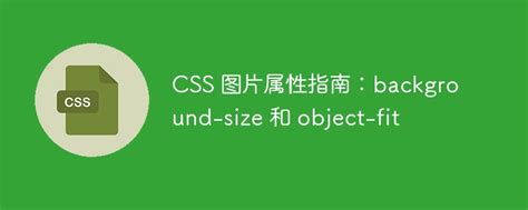 Css 图片属性指南：background Size 和 Object Fit Css教程 Php中文网