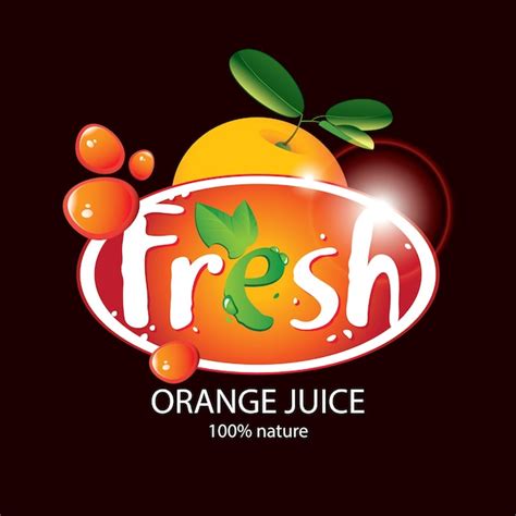 오렌지 주스 광고 포스터 프리미엄 벡터