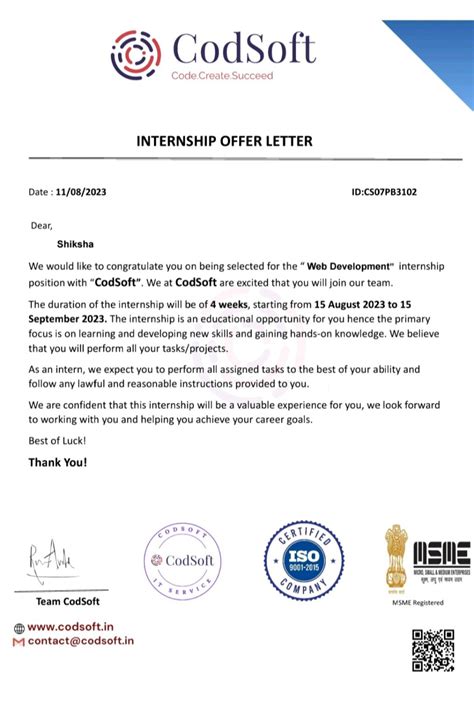 Shiksha Katiyar On Linkedin Internship Skillbuilding Codsoft