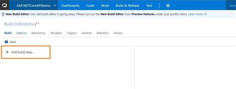 Continuous Integration Of Aspnet Core Api Application In Vsts