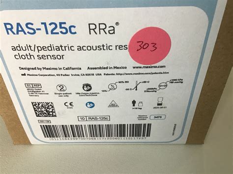 New Masimo 3475 Ras 125c Rra Adult Pediatric Acoustic Respiration Cloth Sensor Box Of 10 Pieces New Masimo 3475 Ras 125c Rra Adult Pediatric Acoustic Respiration Cloth Sensor Box Of 10 Pieces