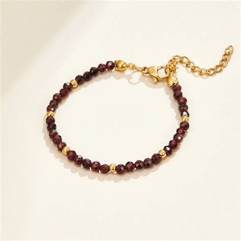 Red Garnet Bead Bracelet Beautiful Earth Us