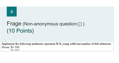 Solved 4 Frage Non Anonymous Question 6 10 Points