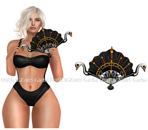 Second Life Marketplace Sorumin And Yokai Swan Princess Black Fan