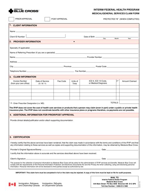 Medavie Blue Cross Medical General Services Claim Form World Oscar