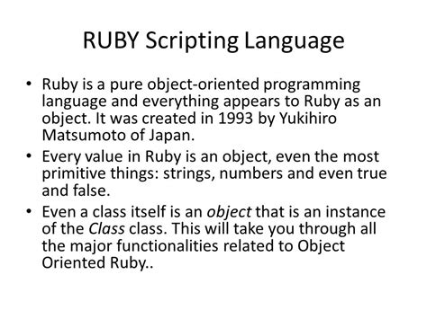Introduction To Ruby Scripting Language By Byamukama Frank Ppt Download