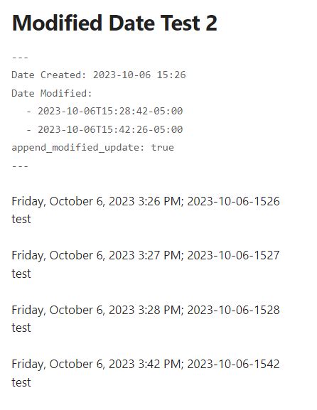 obsidian frontmatter modified date list of modified dates and times