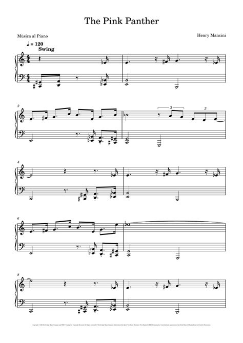 The Pink Panther Arr Música Al Piano By A Century Of Movie