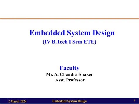 Embedded Systems Unit 3 Gggggggggggggggg Ppt