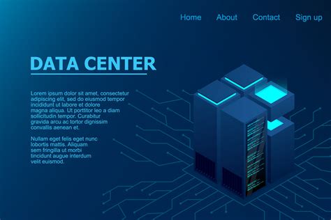 Concept Of Big Data Processing Center Isometric Data Center Isometric Servers Vector Design