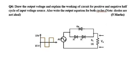 SOLVED Draw The Output Voltage And Explain The Working Of The Circuit For The Positive And
