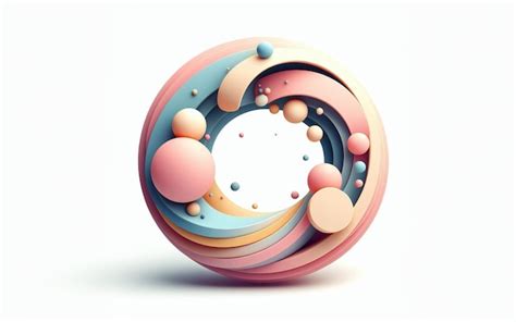 Circle Frame Geometric Abstract 3d Illustration Curved Frame Premium Ai Generated Image