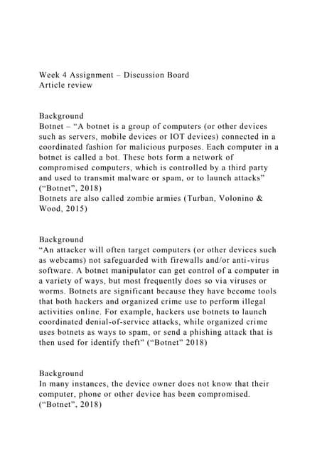 week 4 assignment discussion boardarticle review backg docx