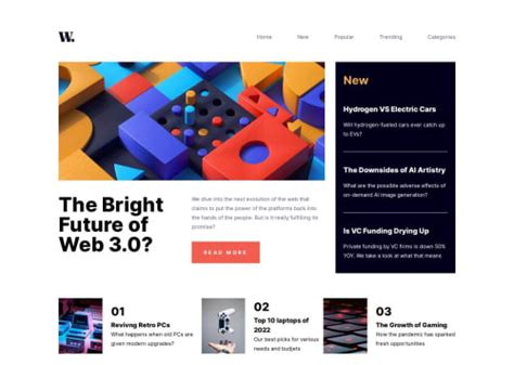 Frontend Mentor Responsive News Landing Page Using Reactjs Coding