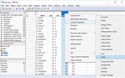 Solved Import Column Units Into New Table With Jsl Jmp User Community