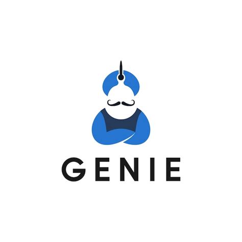 Вдохновение для дизайна логотипа Genie Icon Премиум вектор