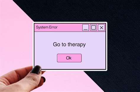 Retro Error Message Sticker Go To Therapy Y2k Computer Ui Miette