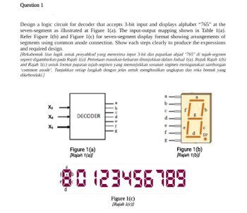 Answered Design A Logic Circuit For Decoder That Accepts 3 Bit Input And Displays Alphabet 765