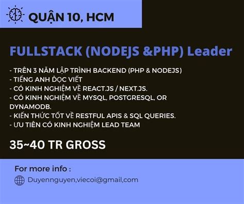 Duyen Nguyen On Linkedin Quận 10 Hcm Fullstack Nodejsandphp Leader