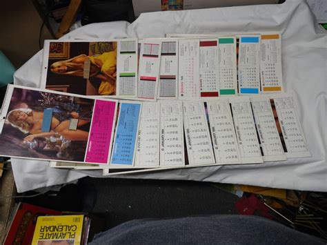 Vintage 1970s And 1980s Playboy Playmates 12 Month Calendar Pin Up Lot Of