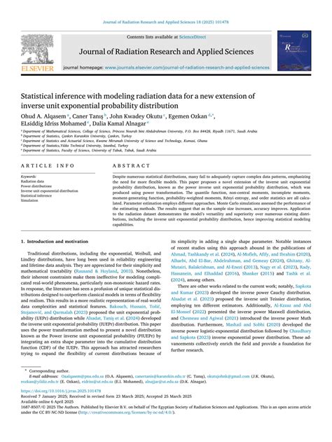 Pdf Statistical Inference With Modeling Radiation Data For A New Extension Of Inverse Unit