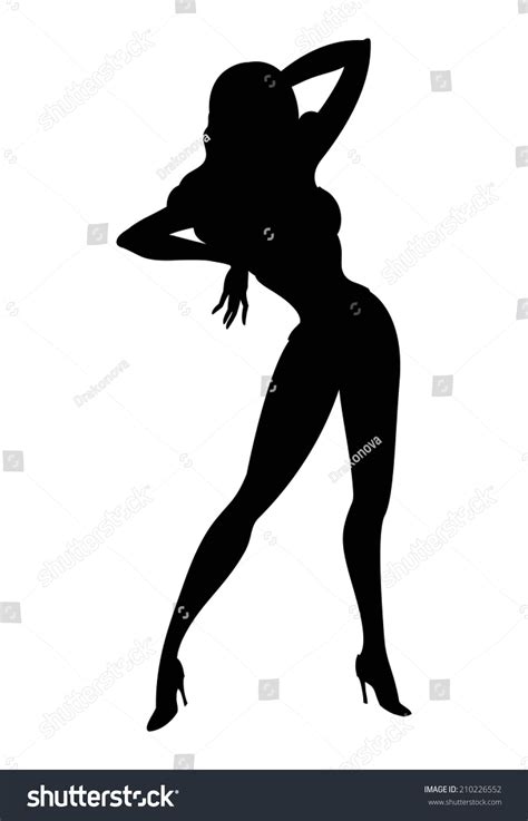 Vector Silhouette Sexy Dancing Pinup Girl Stock Vector Royalty Free