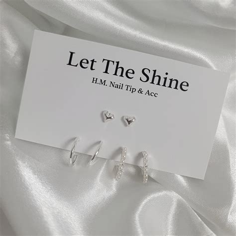 3set 실버925 하트 진주링 귀걸이 세트 에이블리
