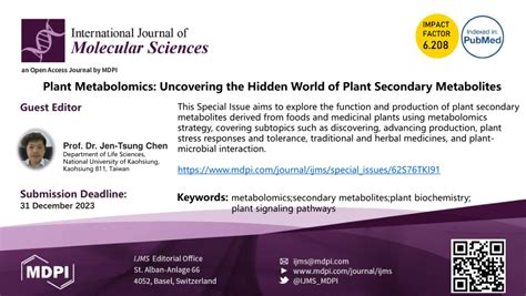 Pdf Call For Papers Ijms Special Issue Plant Metabolomics Uncovering The Hidden World Of