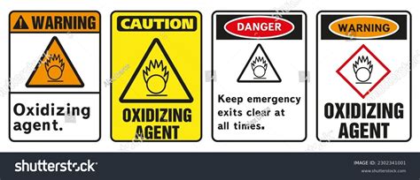 Oxidizer Warning Sign Class 5 Dangerous Stock Vector Royalty Free 2302341001 Shutterstock